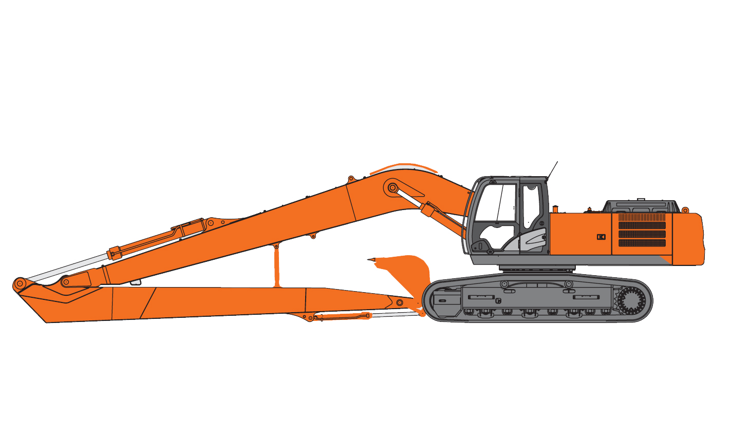 Экскаватор Hitachi ZX330LC-5G SLF H20 со сверхдлинным оборудованием